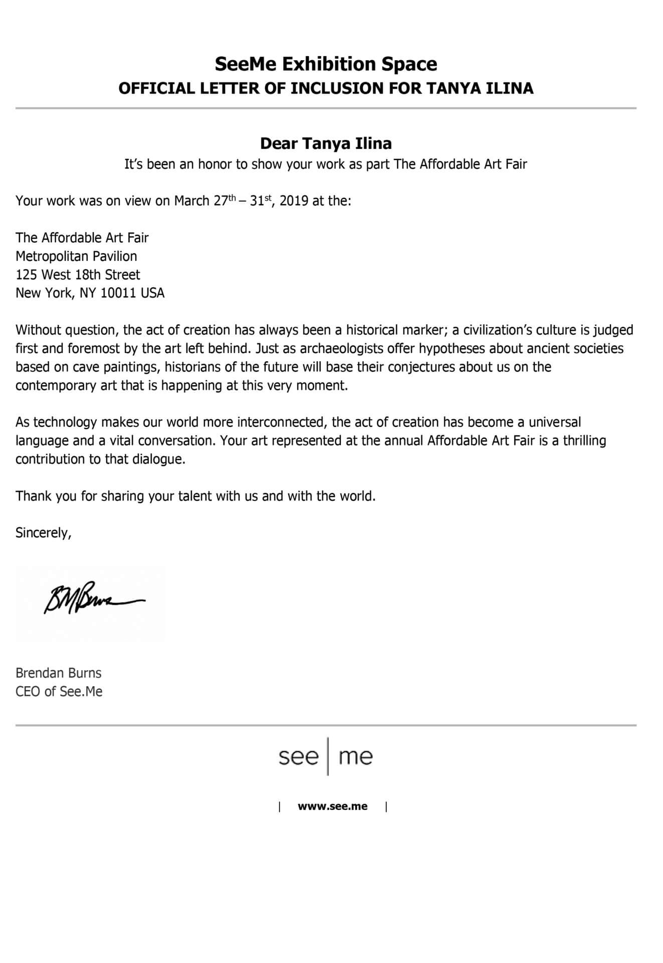 Tanya Ilina_SeeMe Official Letter of Inclusion (Affordable Art Fair) (1 ...